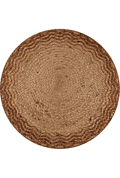 Turquoise Kahverengi Amaris Degrade Jüt Örme Hasır Kilim