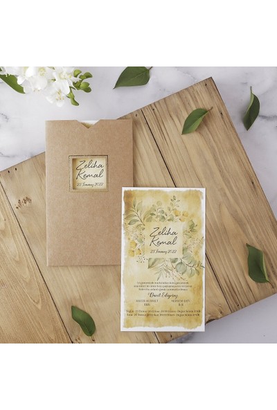 Düğün Davetiyesi Eko Polen Davetiye 40196