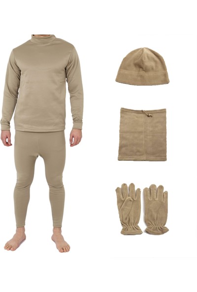Asker Kolisi Polar Termal Içlik Takımı + Polar Bere, Boyunluk, Eldiven