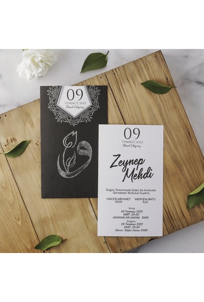 Düğün Davetiyesi Eko Polen Davetiye 40176