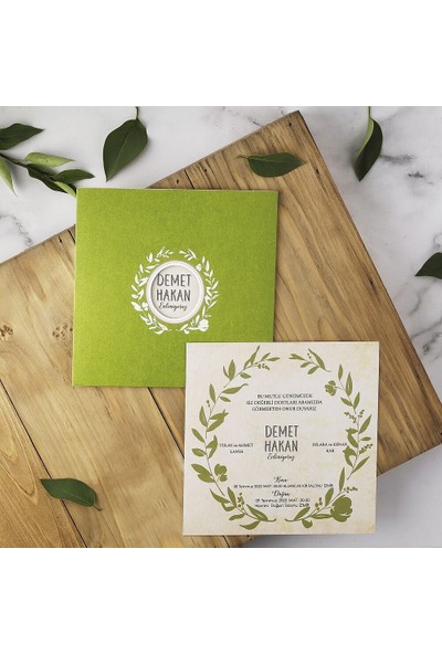 Polen Düğün Davetiyesi Eko Polen Davetiye 40121