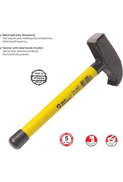 Sait Demirci Kamyoncu Metal Saplı Çekiç 2000 gr