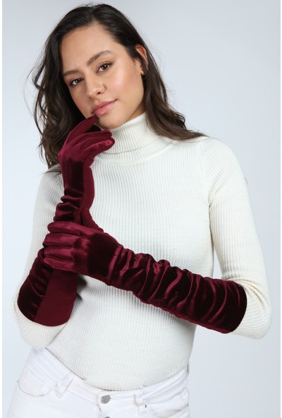 Luisido Kadın Bordo Dokunmatik Parmak Uzun Kadife Eldiven Luisido Kadın Bordo Dokunmatik Parmak Uzun Kadife Eldiven