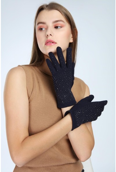 Luisido Kadın Siyah Dokunmatik Parmaklı Içi Polarlı Taş Detaylı Eldiven Luisido Kadın Siyah Dokunmatik Parmaklı Içi Polarlı Taş Detaylı Eldiven