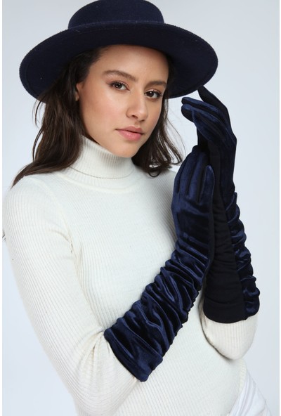 Luisido Kadın Lacivert Dokunmatik Parmak Uzun Kadife Eldiven Luisido Kadın Lacivert Dokunmatik Parmak Uzun Kadife Eldiven