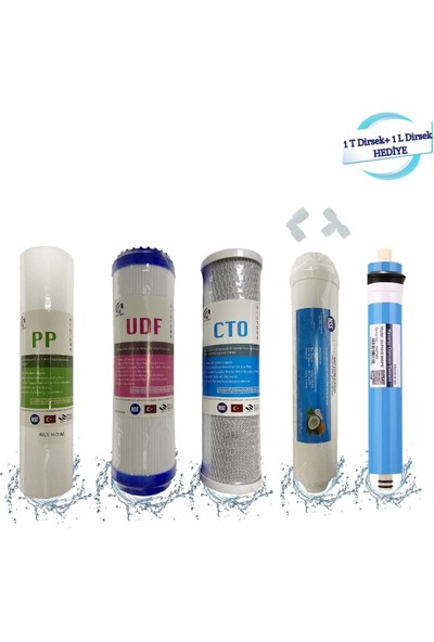 Evora Açık Kasa 5 Filtre Seti Su Arıtma Cihazı 1 T Dirsek 1 L Dirsek HEDİYELİ