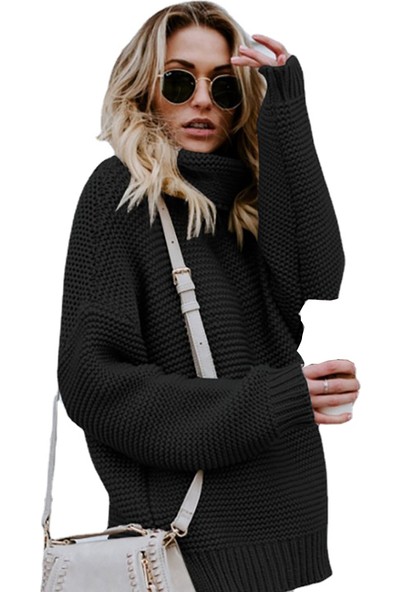 Chance Petcastle Balıkçı Yaka Kazak Kadın Kazak Kazaklar Örme Kazak-Siyah (Yurt Dışından) Chance Petcastle Balıkçı Yaka Kazak Kadın Kazak Kazaklar Örme Kazak-Siyah (Yurt Dışından)