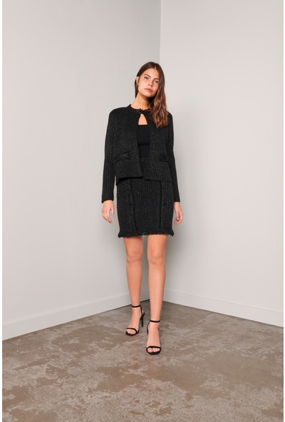 Püskül Detaylı Tüvit Etek