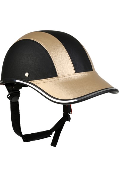 Blesiya Beyzbol Şapkası Stil Motosiklet Bisiklet Kask Anti-Uv Güvenli Şapka Vizör Siyah Altın (Yurt Dışından)