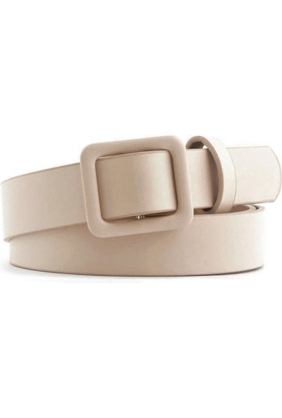 Deduche Kare Tokalı Kaplamalı 4 Cm'lik Kadın Kemeri Suni Deri 2021 Yeni Tasarım