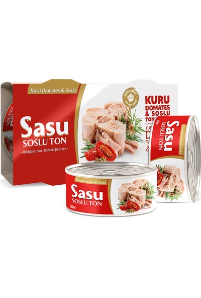 Sasu Kuru Domatesx2 & Soslu Ton Balığı 2x160 g Bütün Dilim