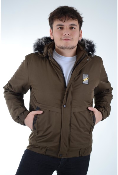 Wearz Fashion Lastikli Kürklü Kapşonlu Mont