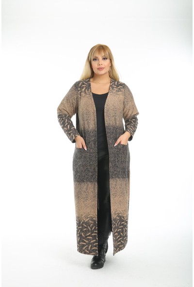 Zebrateks Büyük Beden Uzun Hırka