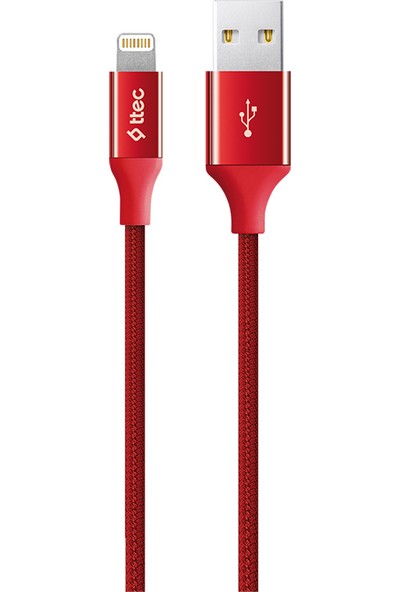 TTec AlumiCable iPhone Şarj Kablosu - Kırmızı 2DK16K