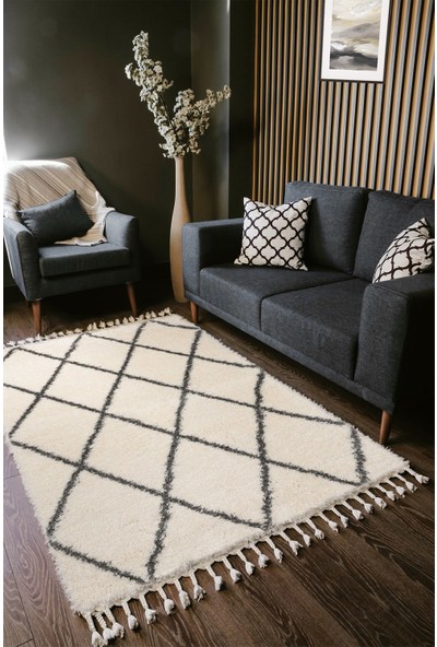 Venucci Home & Living Soho Serisi Ekstra Soft Shaggy Krem-Gri Venucci Home & Living Soho Serisi Ekstra Soft Shaggy Krem-Gri