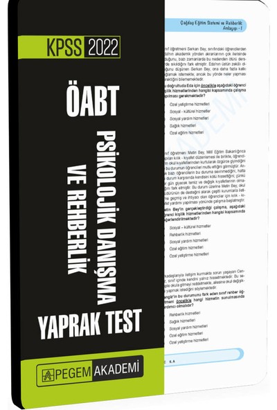 Pegem Akademi Yayıncılık 2022 KPSS Öabt Psikolojik Danışma ve Rehberlik Yaprak Test Pegem Akademi Yayıncılık 2022 KPSS Öabt Psikolojik Danışma ve Rehberlik Yaprak Test