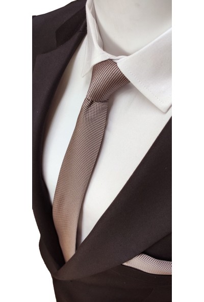 Elegante Cravatte Somon Renginde Armürlü Dokuma Kravat ve Mendil Elegante Cravatte Somon Renginde Armürlü Dokuma Kravat ve Mendil