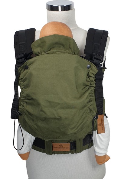 New Age Bebekle Büyüyen %100 Pamuklu Ergonomik Bebek Kanguru (0-4 Yaş) - OLIVE LINEN