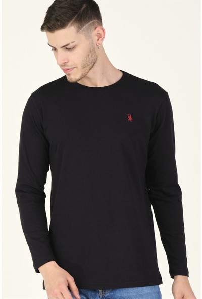 Dewberry T8588 Dewberry Bisiklet Yaka Erkek Sweatshirt-Siyah