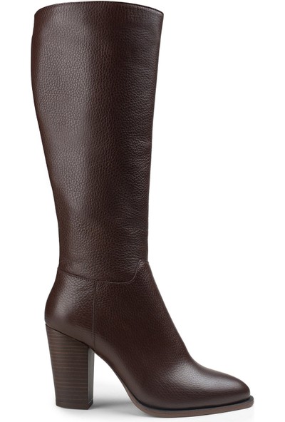 Hakiki Deri Kahverengi Kadın Çizme