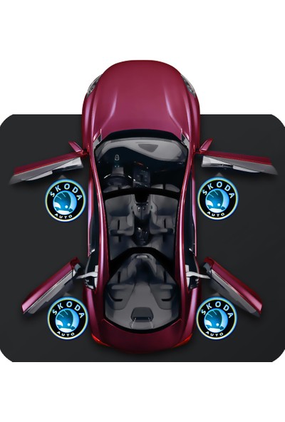 Waxen Skoda Araçlar Için Kapı Altı Pilli LED Logo Hd Lens Karanlık ve Mesafe Sensörlü LED Işıklı Lamba Waxen Skoda Araçlar Için Kapı Altı Pilli LED Logo Hd Lens Karanlık ve Mesafe Sensörlü LED Işıklı Lamba