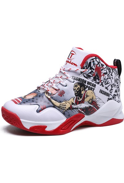 Yuandong Erkek Çocuk Basketbol Spor Ayakkabı - Beyaz/Kırmızı (Yurt Dışından) Yuandong Erkek Çocuk Basketbol Spor Ayakkabı - Beyaz/Kırmızı (Yurt Dışından)