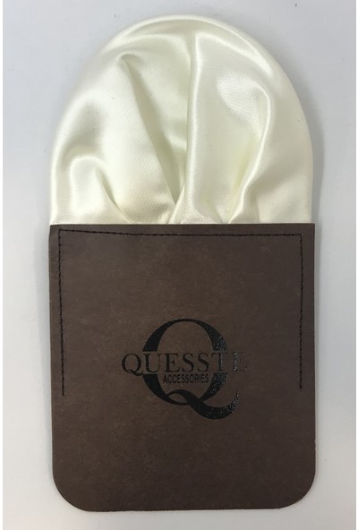 Quesste Erkek Bej Hazır Katlanmış Takım Elbise Cep Yaka Mendili