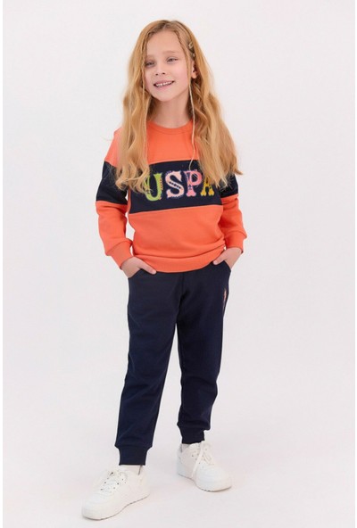 U.S. Polo Assn. U.s. Polo US959-4 Kız Çocuk Eşofman Takımı Turuncu
