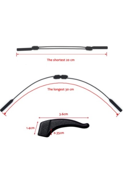 Gözlük Reyonu 1 Adet Ayarlanabilir Elastik Silikon Gözlük Askısı , 1 Çift Gözlük Kulak Arkası Tutucu Silikon Gözlük Reyonu 1 Adet Ayarlanabilir Elastik Silikon Gözlük Askısı , 1 Çift Gözlük Kulak Arkası Tutucu Silikon