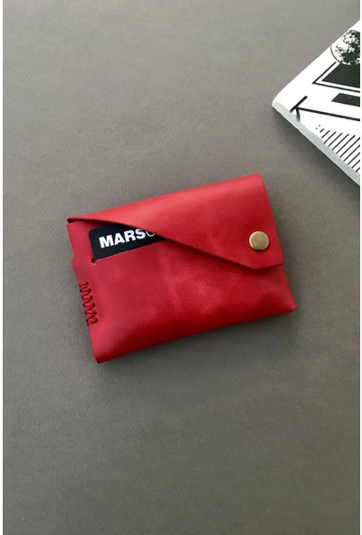 Somethingma El Yapımı Crazy Taba Deri Kartlık-Alfa