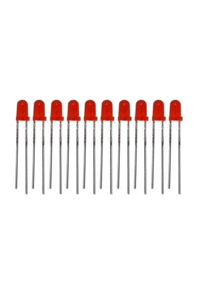 Elektronikport LED 3mm Kırmızı Difused (10 Adet) Elektronikport LED 3mm Kırmızı Difused (10 Adet)