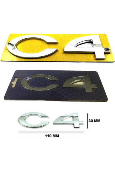 Nevreva Citroen C4 Bagaj Yazısı 110 mm - 30 mm