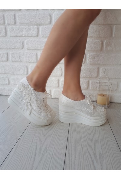 Modavien Convers Yuksek Dolgu Gelin Ayakkabisi 185P05