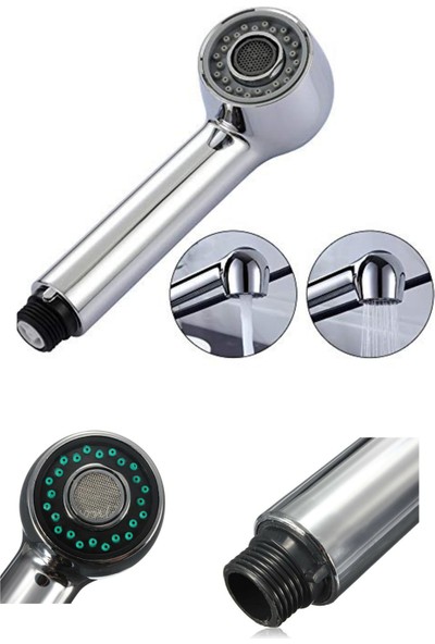 Yayke Berber Spiralli Evye Mutfak Batarya El Duşu Üstten Basmalı 2 Fonksiyonlu Duş Başlığı