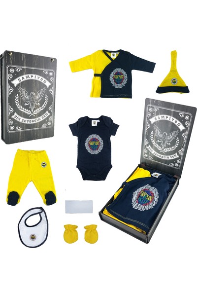 Fenerbahçe Orijinal Bebek Hastane Çıkışı Özel Tasarım Ahşap Kutulu