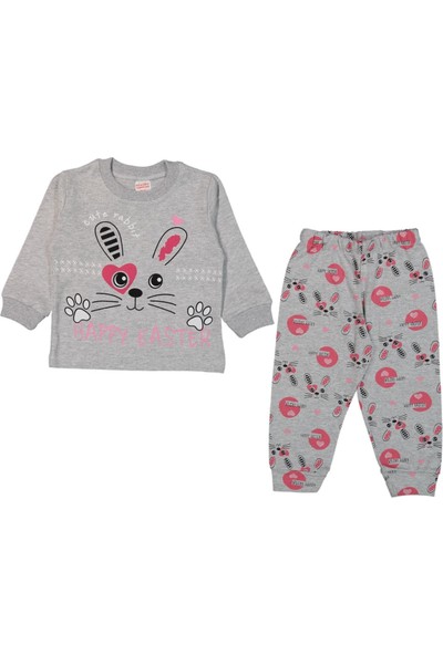 Minichic Happy Tavşan Bebe Boy Kız Pijama Takımı Minichic Happy Tavşan Bebe Boy Kız Pijama Takımı