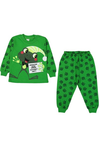 My Jully Sevimli Kurbağalı Bebek Boy Erkek Pijama Takımı My Jully Sevimli Kurbağalı Bebek Boy Erkek Pijama Takımı