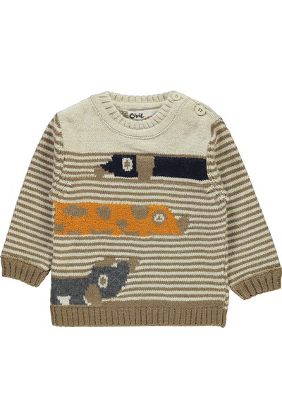 Civil Baby Erkek Bebek Kazak 6-18 Ay Camel