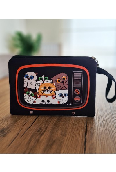 Aburcubur Atölye Kedili Nubuk El Çantası