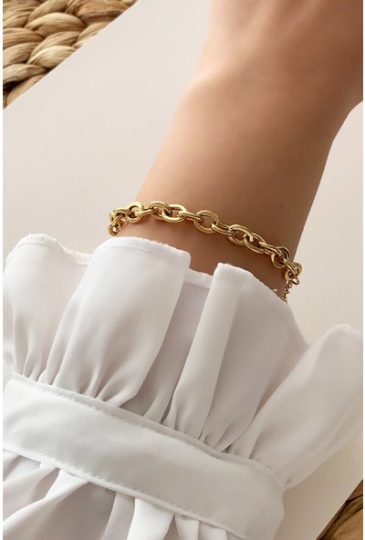 ÇLK Accessories Çelik Geçmeli Zincir Çelik Bileklik TRBILEK7665 B35003