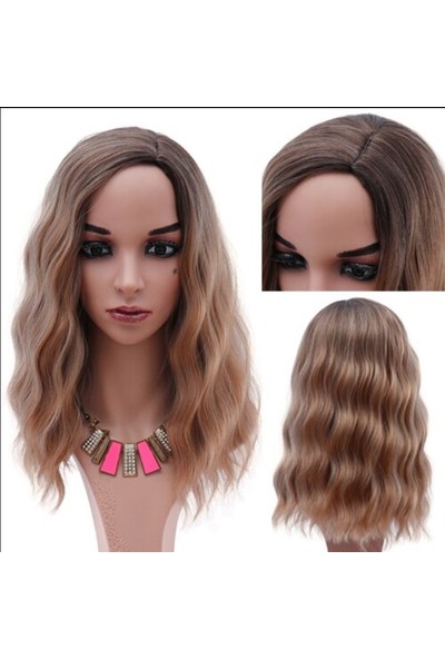Charge Kısa Cosplay Ombre Dalgalı Peruk Mix-Blonde Charge Kısa Cosplay Ombre Dalgalı Peruk Mix-Blonde