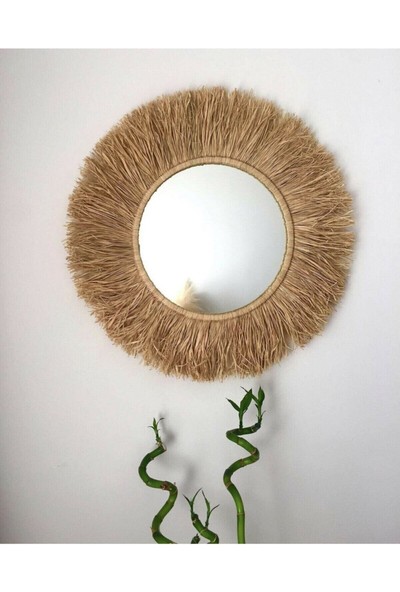 Bohem Dizayn Rafya Ayna Bohem Dizayn Rafya Ayna