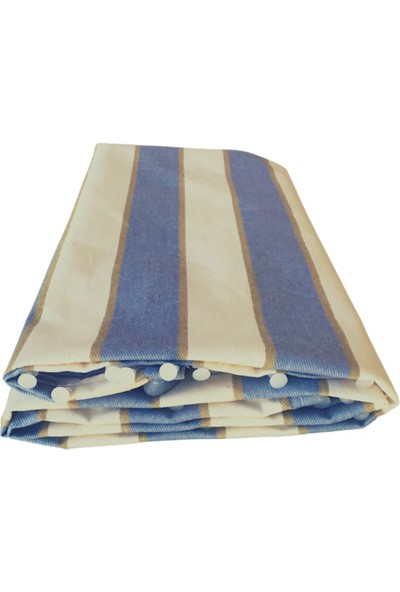 Saran Branda Yükseklik 250 cm Balkon Perdesi Çizgili Düğmeli Kornizli Güneşlik Balkon Perdesi Saran Branda Yükseklik 250 cm Balkon Perdesi Çizgili Düğmeli Kornizli Güneşlik Balkon Perdesi