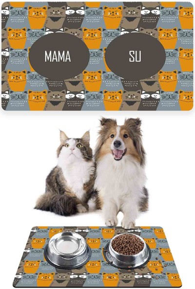 PatiPeti Asian Cats Kedi Köpek Mama Altlığı Mama Paspası 50X35CM PatiPeti Asian Cats Kedi Köpek Mama Altlığı Mama Paspası 50X35CM