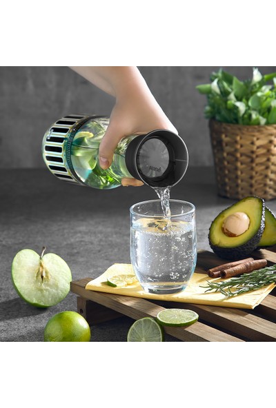 Hane Karaf Model Elegance Desenli Cam Su Şişesi 1000CC Hane Karaf Model Elegance Desenli Cam Su Şişesi 1000CC
