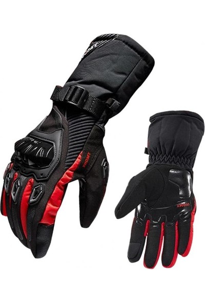 Blesiya Su Geçirmez Uzun Motosiklet Eldiveni XL -Kırmızı (Yurt Dışından)