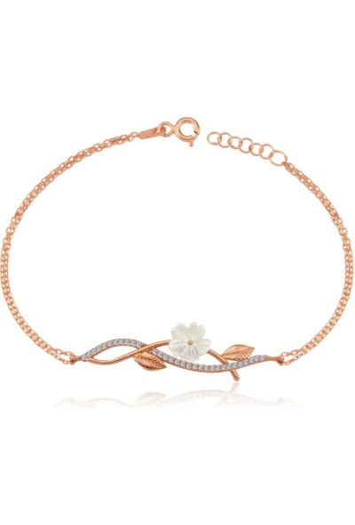 Mia Vento Manolya Çiçeği Ihtişamı Rose Renk Gümüş Bileklik