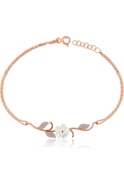 Mia Vento Manolya Çiçeği Zerafeti Rose Renk Gümüş Bileklik