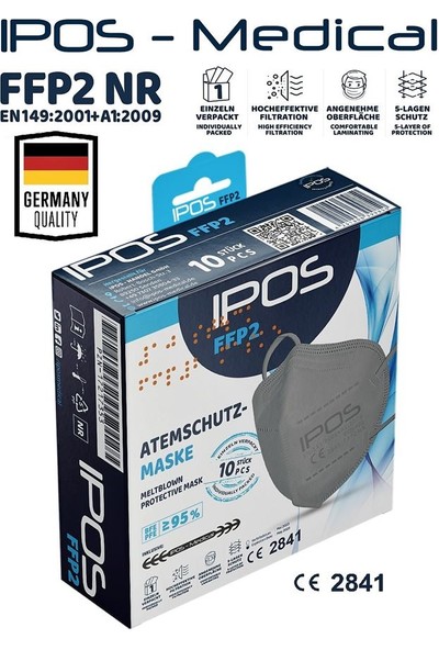 Ipos N95 Ffp2 Gri Maske Ipos N95 Ffp2 Gri Maske