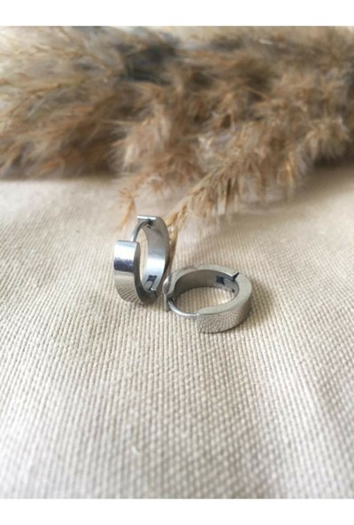 Unisex Gümüş Cerrahi Çelik Düz Kesim 10MM Halka Küpe Unisex Gümüş Cerrahi Çelik Düz Kesim 10MM Halka Küpe